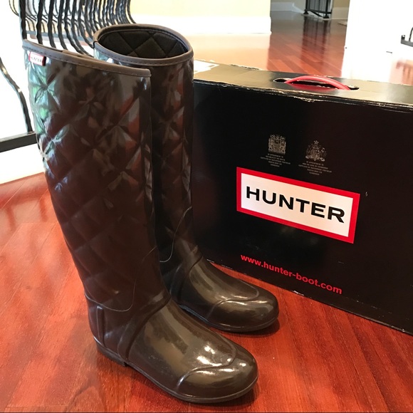Hunter | Shoes | Hunter Regent Savoy Rain Boots In Brown | Poshmark